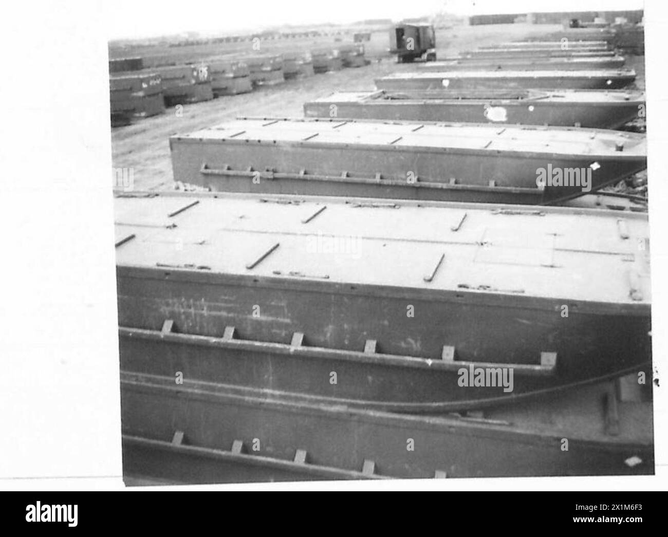 RHINE CROSSING PREPARATIONS - All ready for moving off: a long line of ...