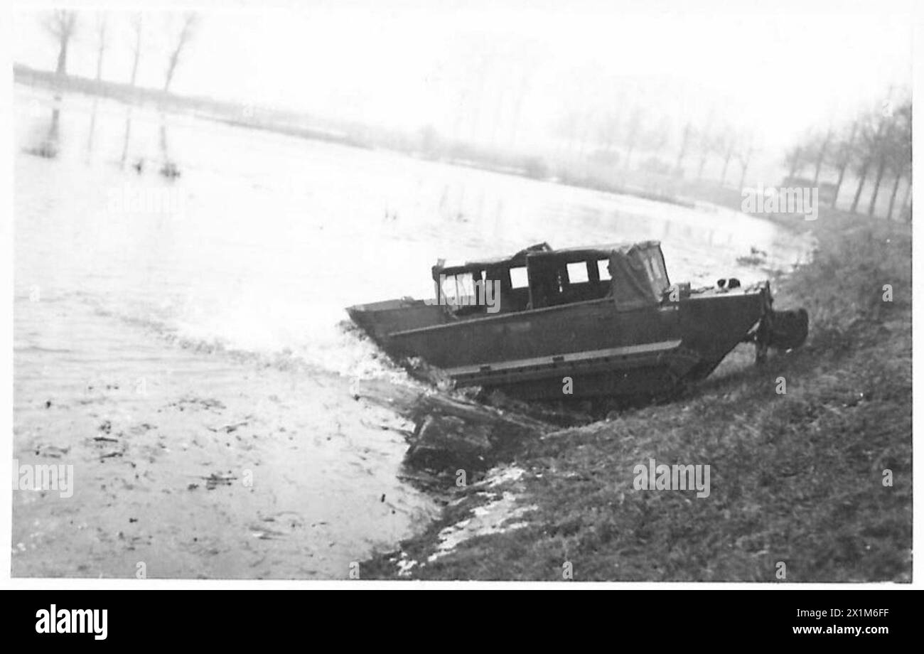 AMPHIBIOUS CRAFT - Repaired, the craft enters the water, British Army ...