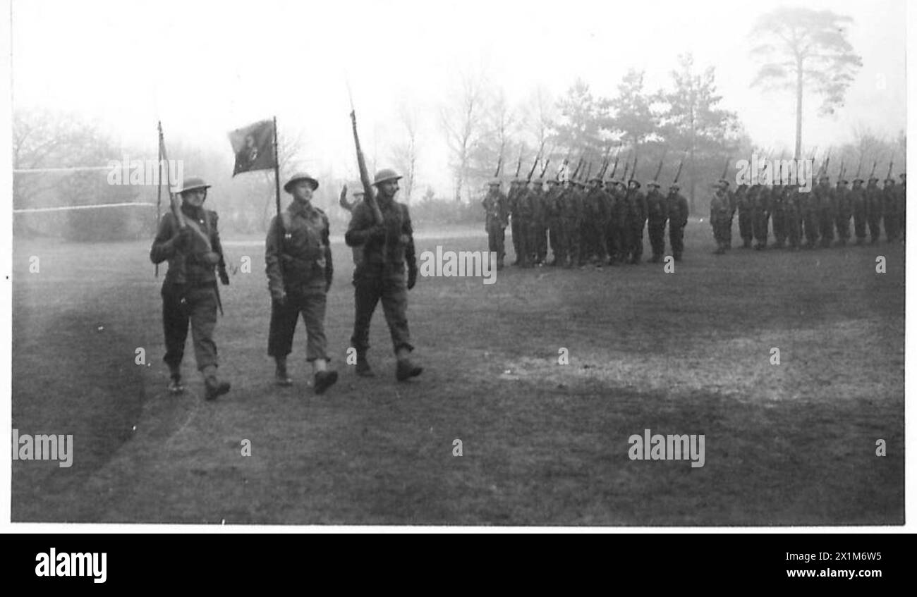 British army marching with a flag Cut Out Stock Images & Pictures - Alamy