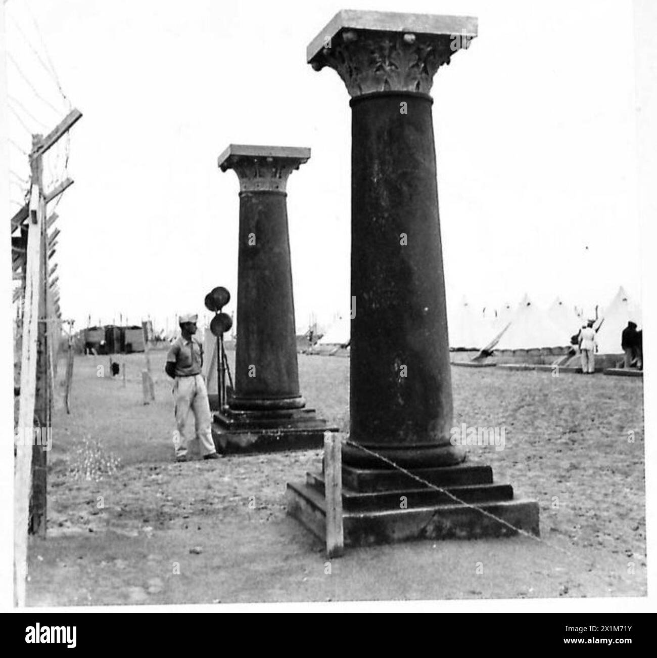 ITALIAN ART IN A P.O.W. CAMP - Entrance columns made from odd bits of ...