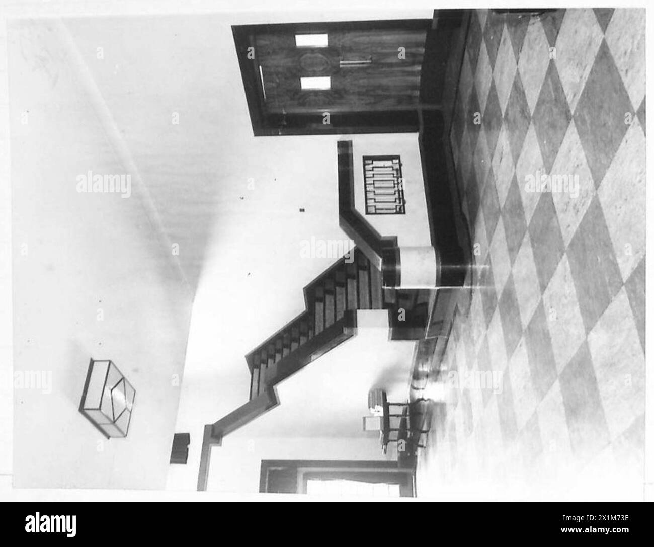 Interior view of the officers’ mess ante-room at Bulford, showing ...