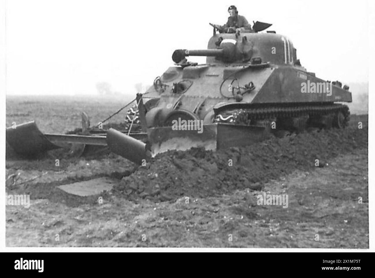 A British Army unit from the 79th Armoured Division carrying out a ...
