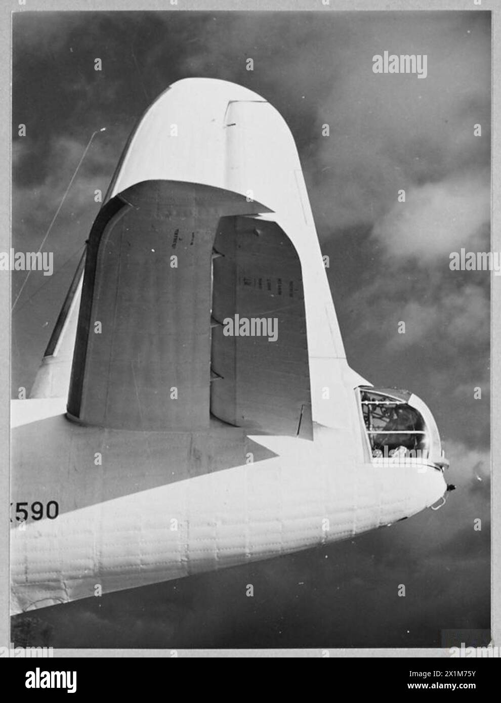 Tail unit of a Sunderland aircraft from Coastal Command alongside long ...