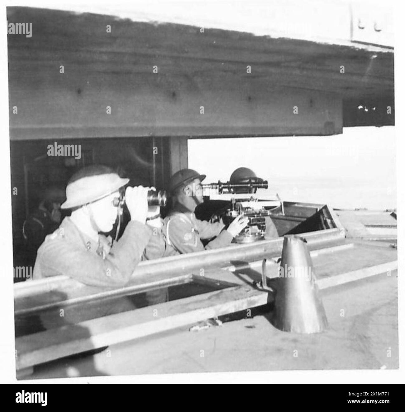 ON A SCOTTISH ISLAND - Men at work in the Battery observation post ...