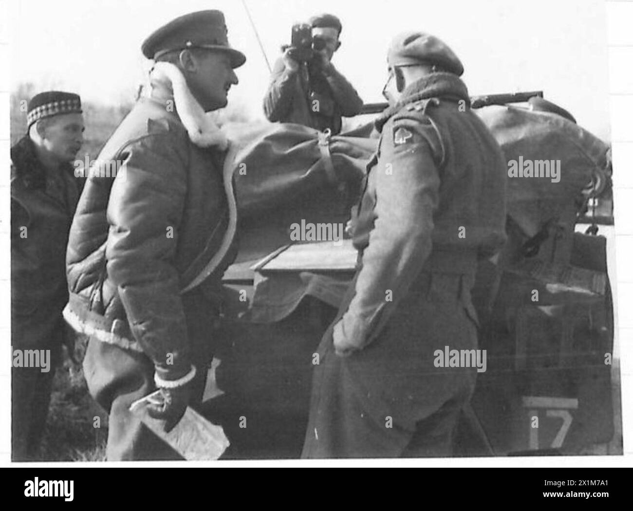 Lieutenant General C.F. Keightley, 5th Corps Commander, meets Brigadier ...