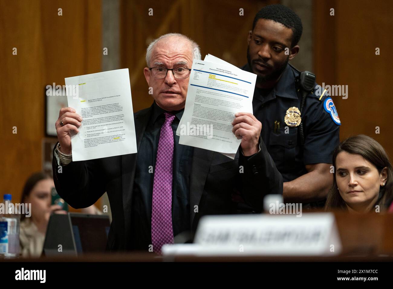 Daryl Guberman interrupts a Senate Homeland Security and Governmental ...