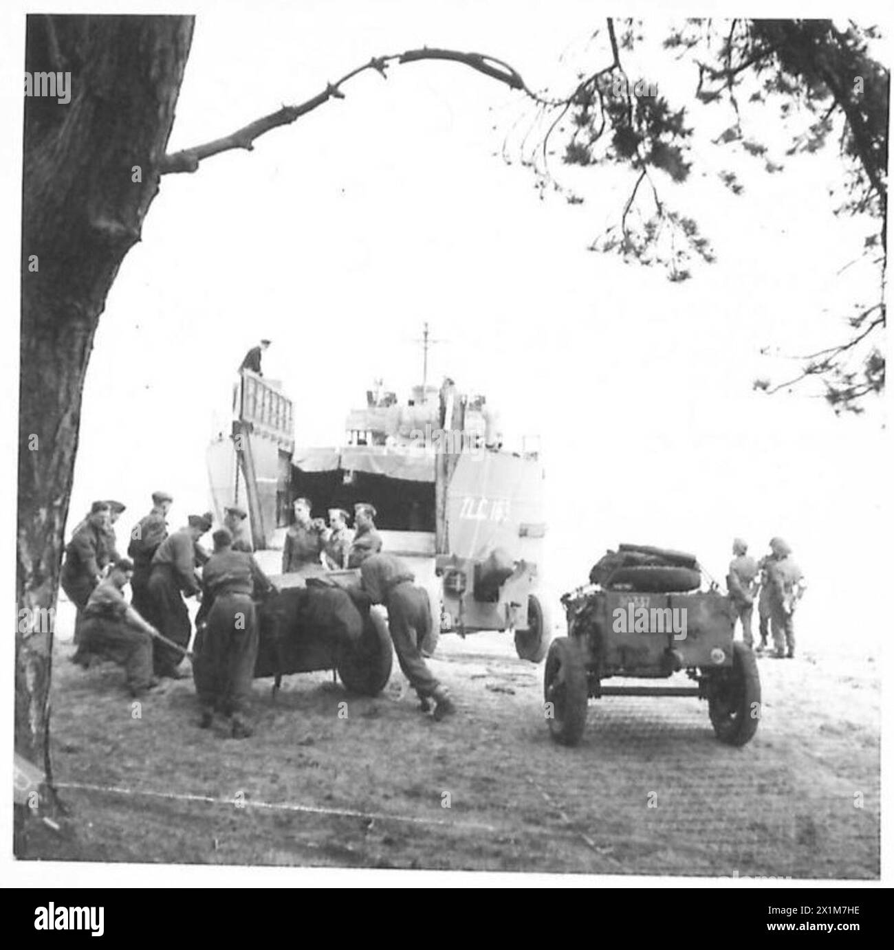 TANK LANDING CRAFT IN ACTION - Tank landing craft ready to receive ...
