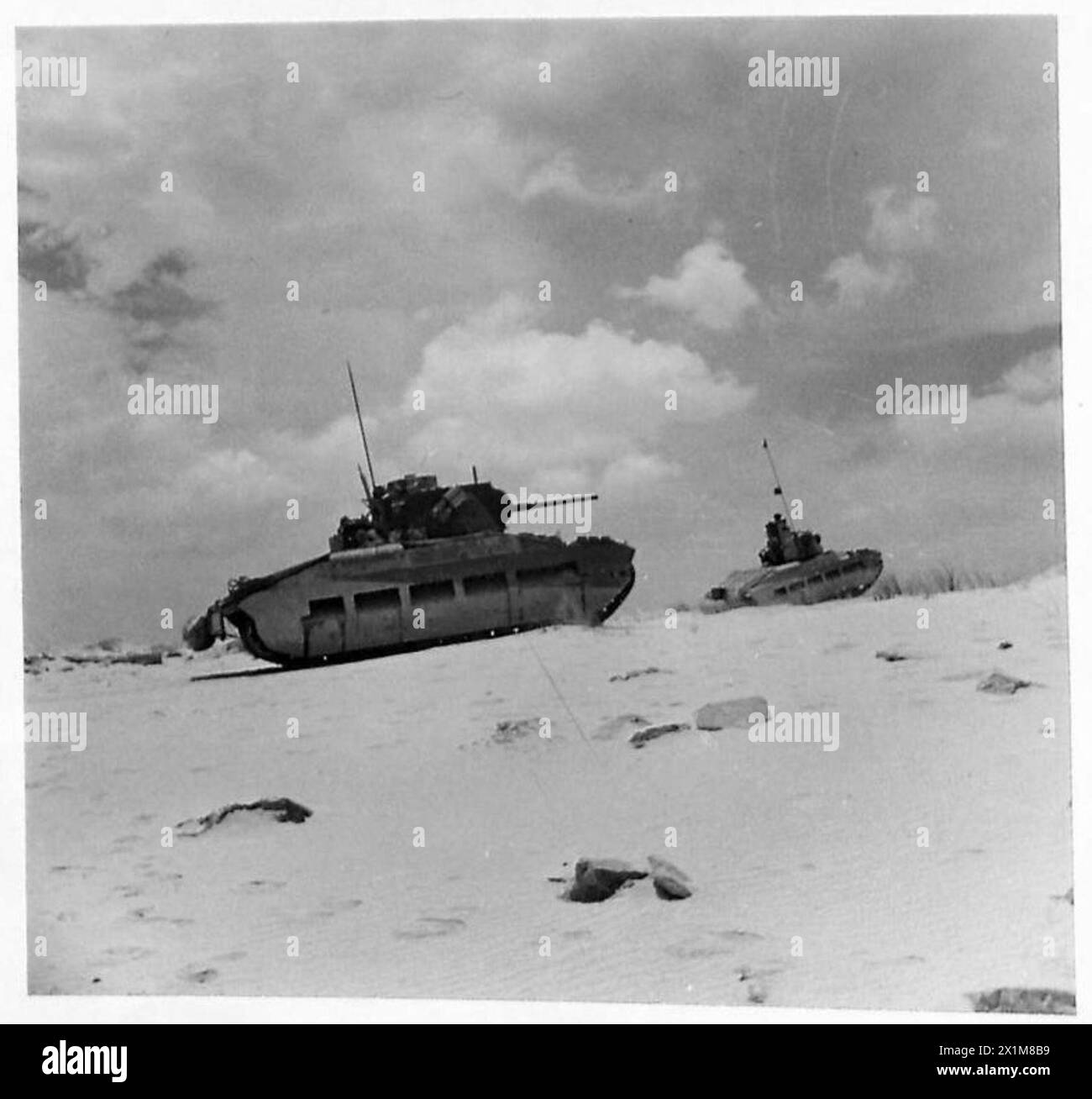 TANKS IN THE DESERT - These tanks seen going up to the forward ...