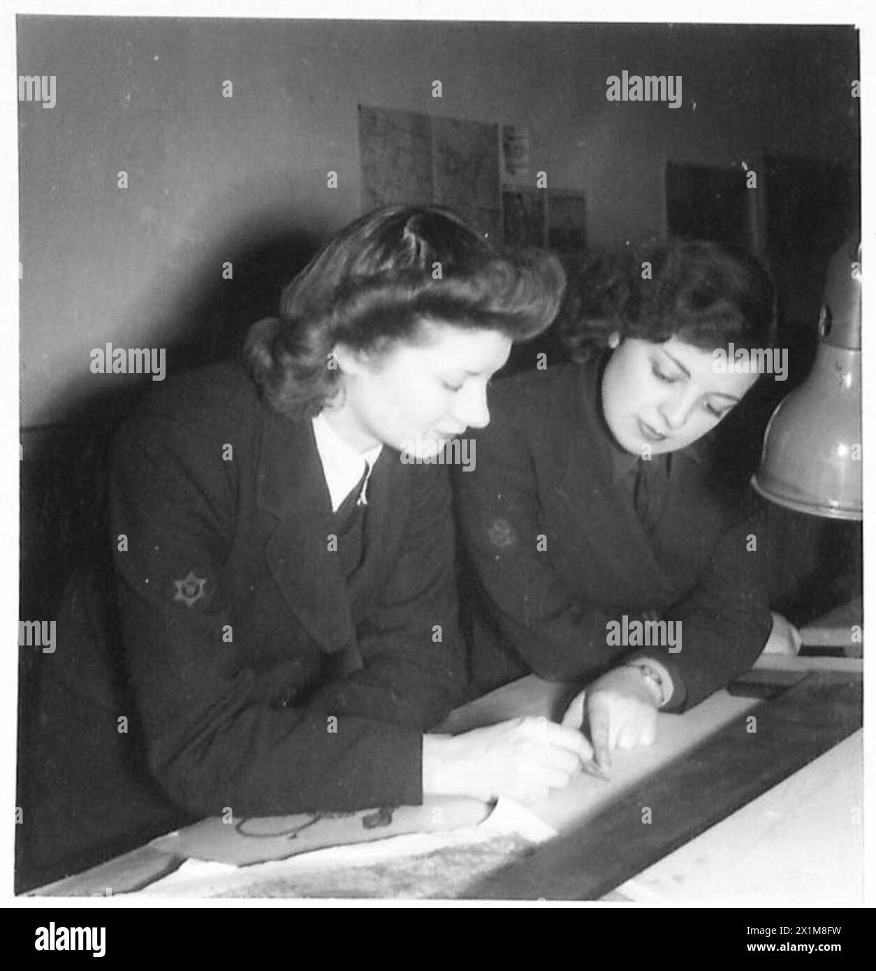 SERVICE GIRLS OF S.H.A.E.F. - Another picture of Wrens at work, chart ...