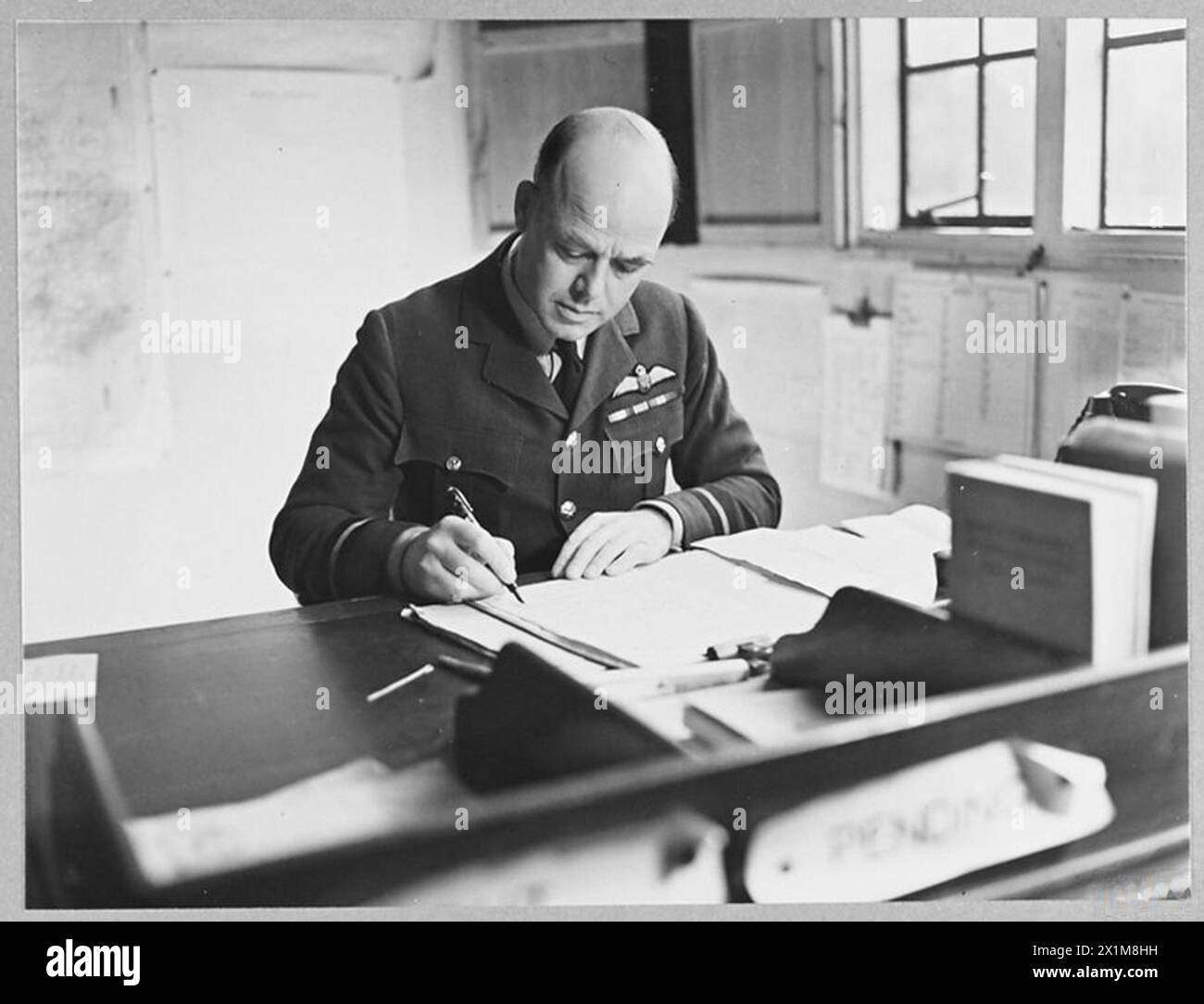 Air Commodore Mylne, senior officer at RAF Balloon Command headquarters ...