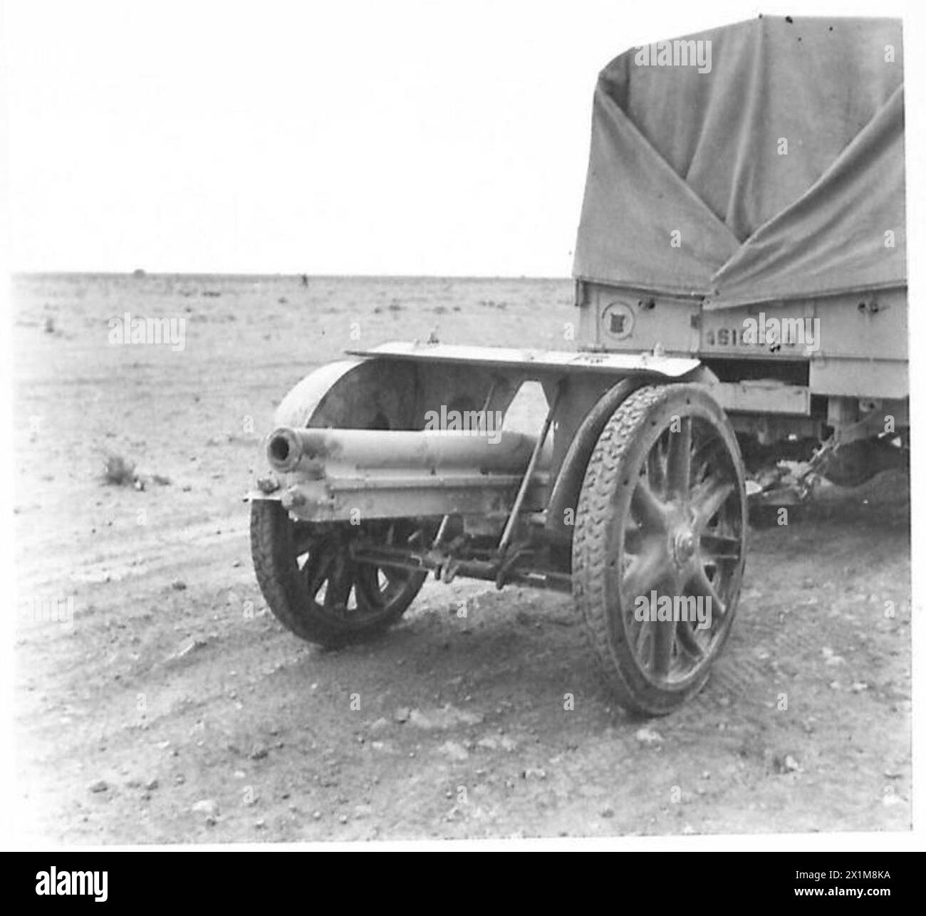 DESTROYED ENEMY TANKS - An Italian 75 mm gun , British Army Stock Photo ...