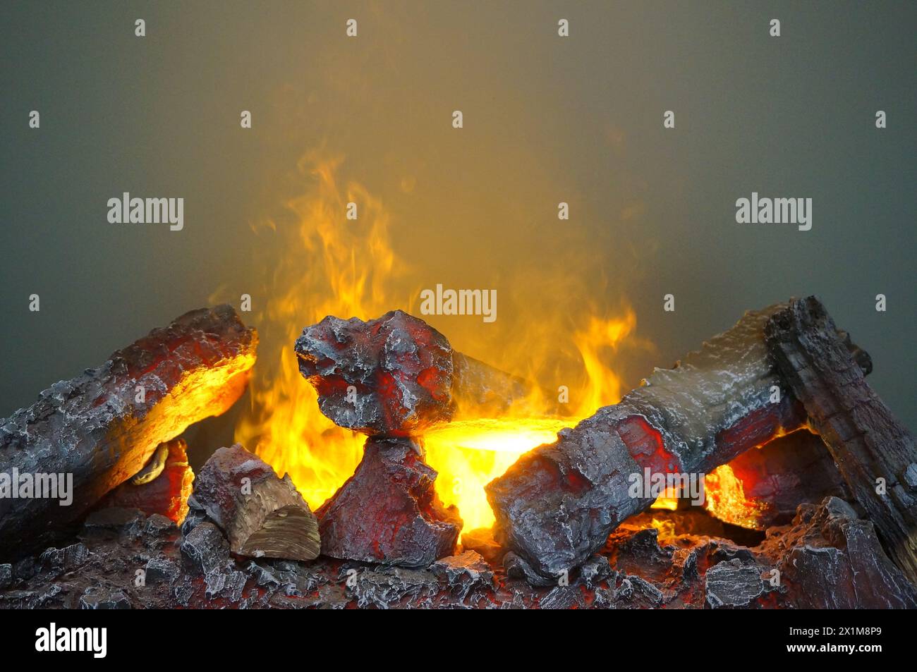 Electric water vapor steam fireplace Stock Photo - Alamy