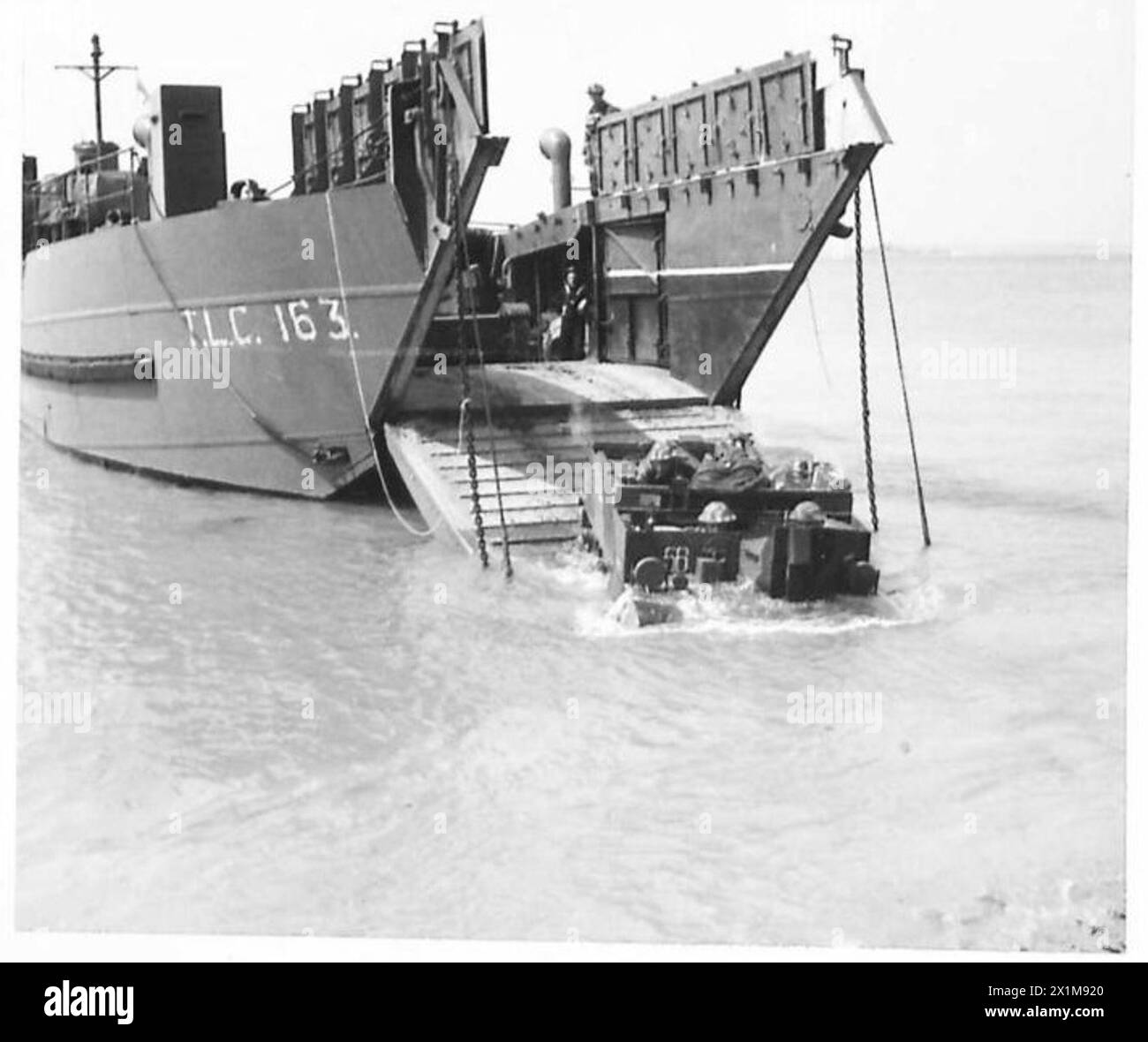 TANK LANDING CRAFT IN ACTION - Bren carriers leave the T.L.C. for the ...