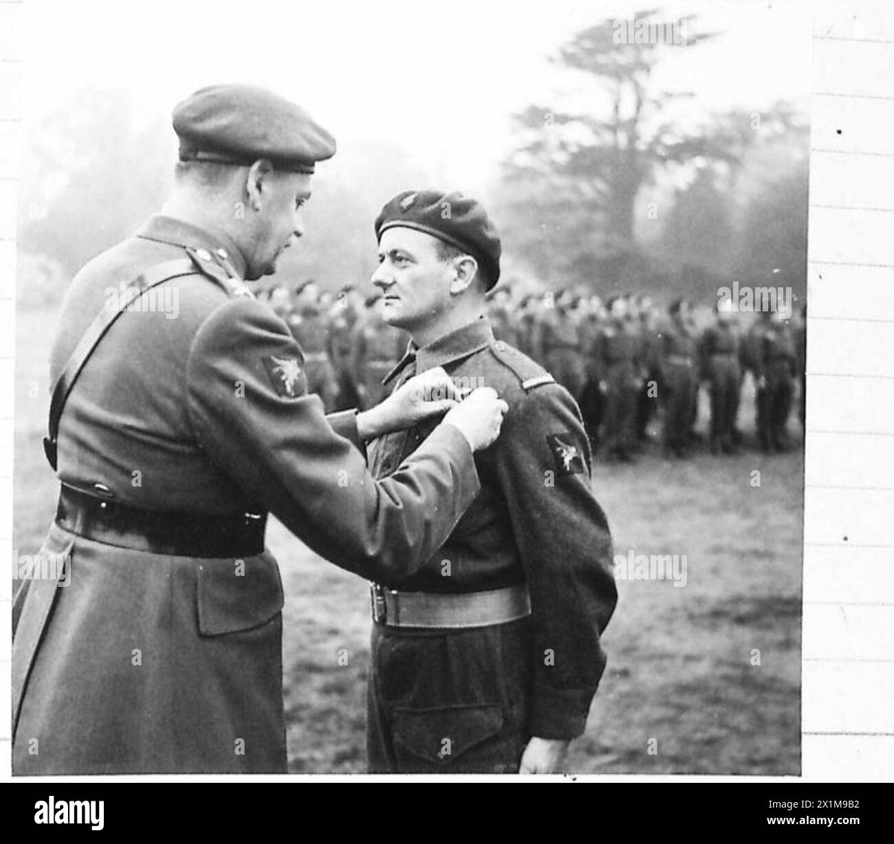 Major General R.N. Gale inspects French airborne troops and awards the ...
