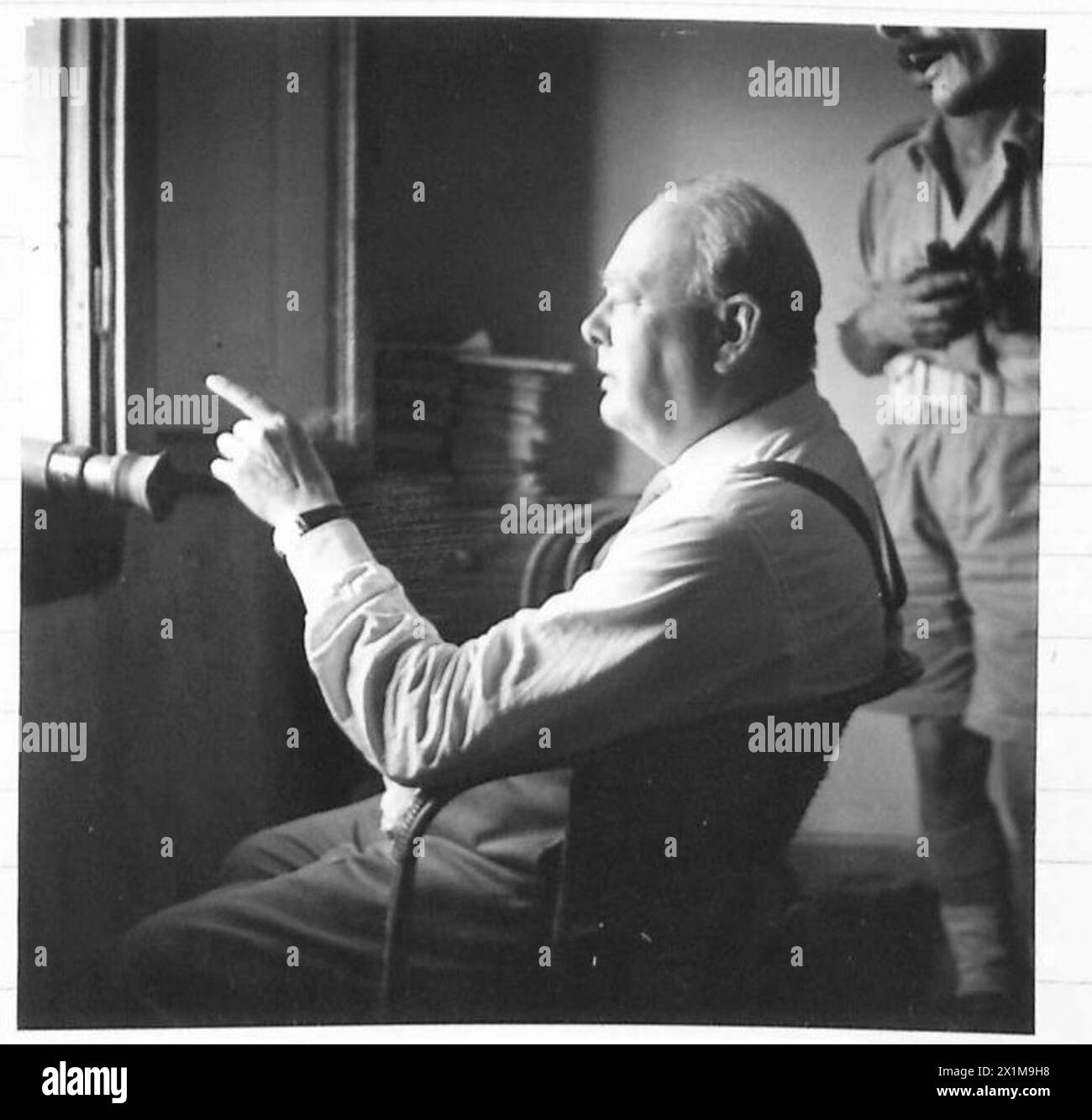 The Prime Minister observes artillery firing beyond Florence from a ...