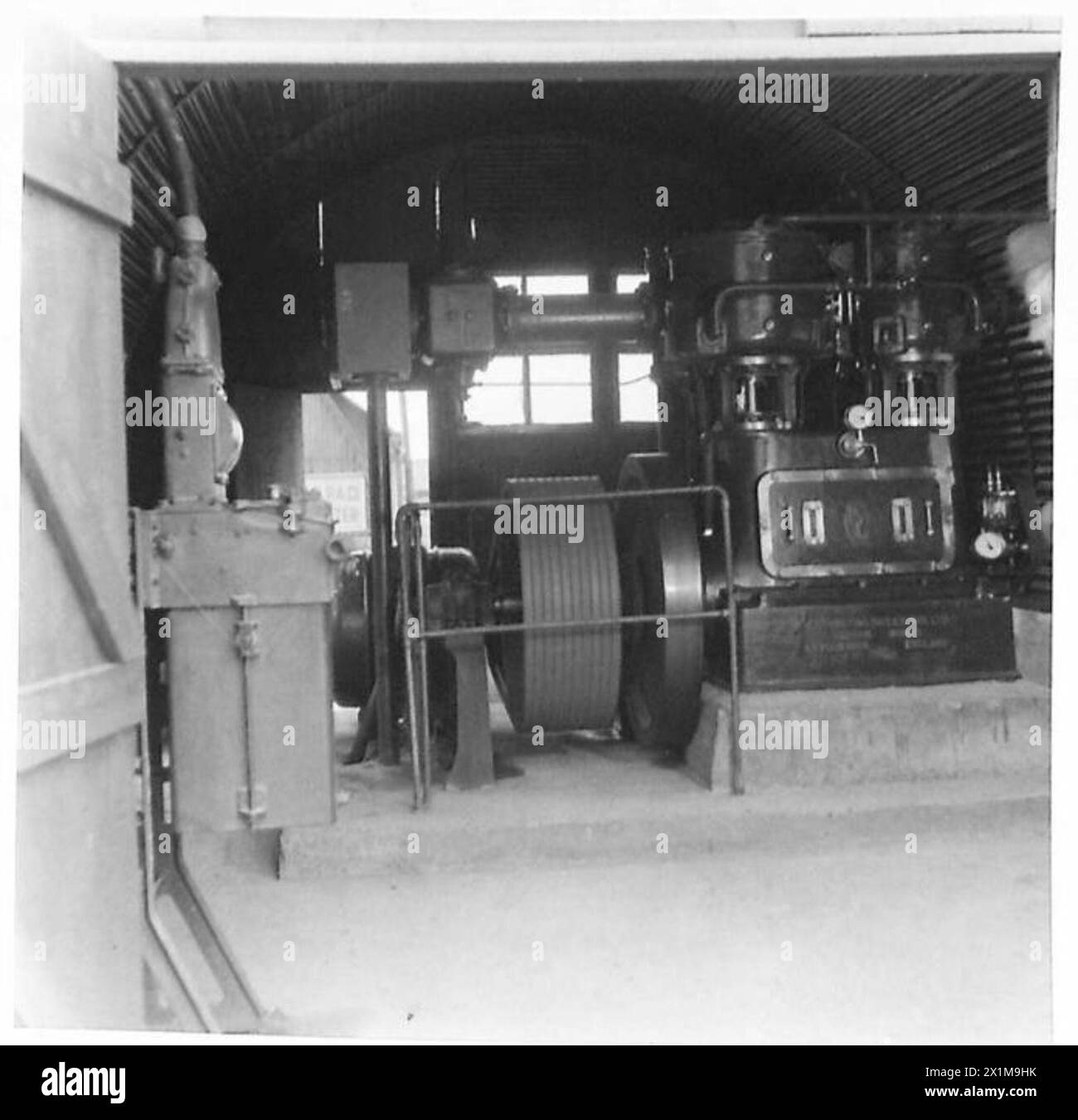 An air compressor is installed and operational at a supply reserve ...