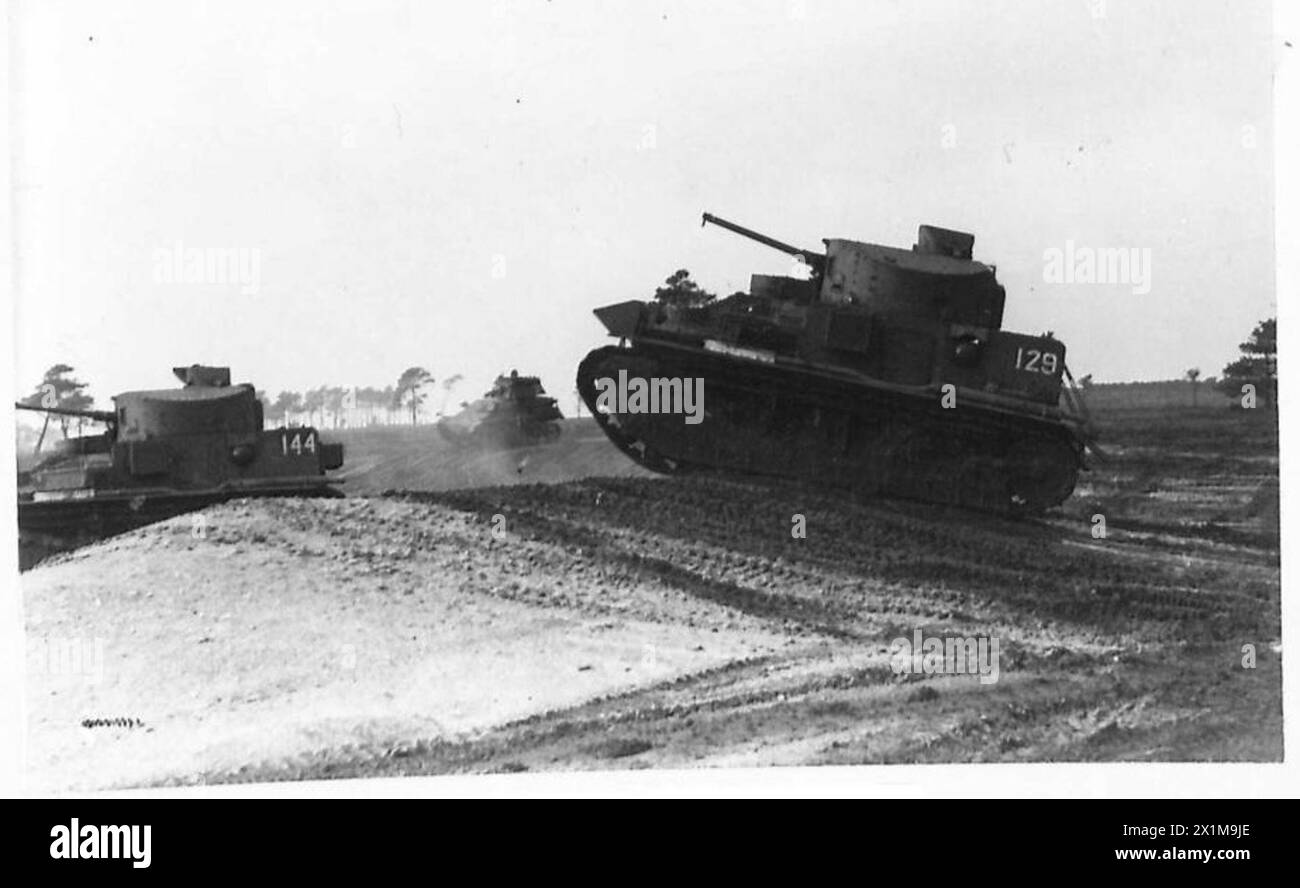 ROYAL TANK CORPS ON MANOEUVRES AT BOVINGTON - Light, medium and heavy ...