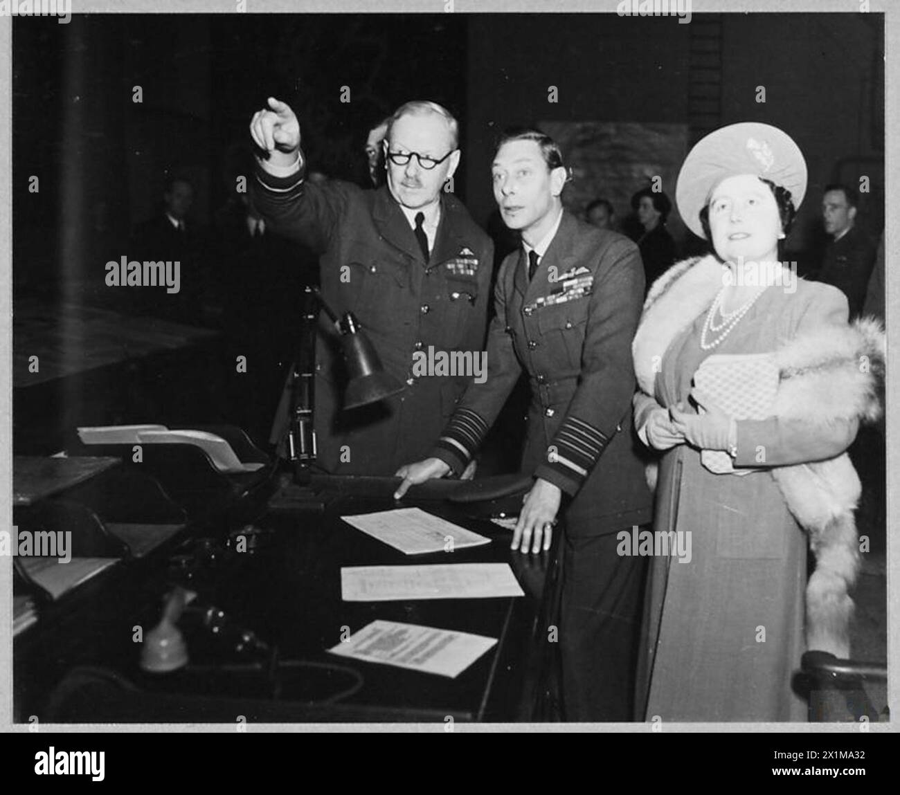 The King and Queen of Britain visit RAF Bomber Command headquarters in ...