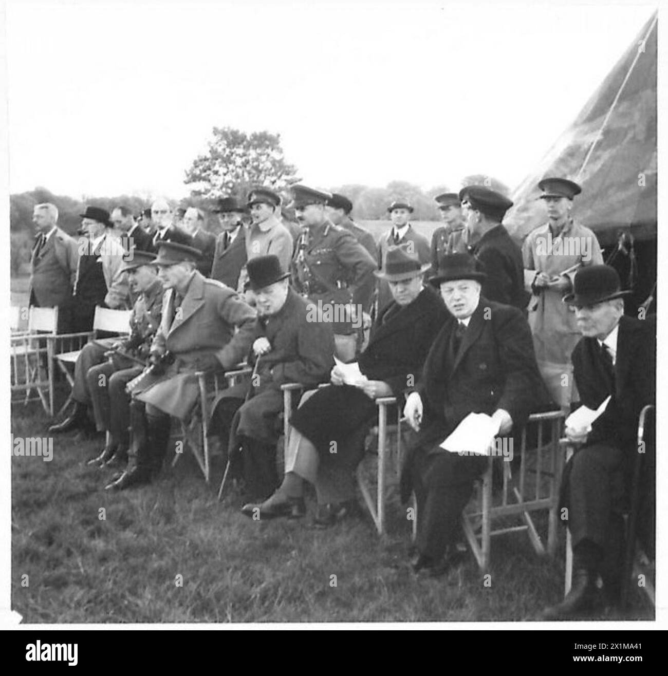 Prime Minister Churchill observes a tank demonstration with General Sir ...