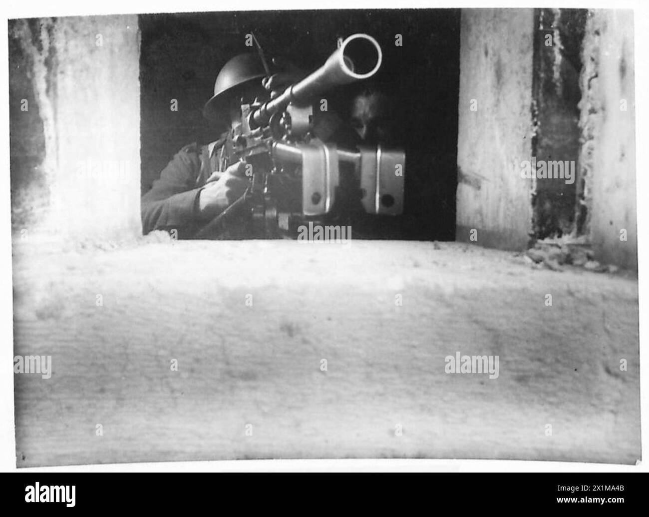 GREEN HOWARDS ON GUARD! - A view of a Bren gunner at one of the ...