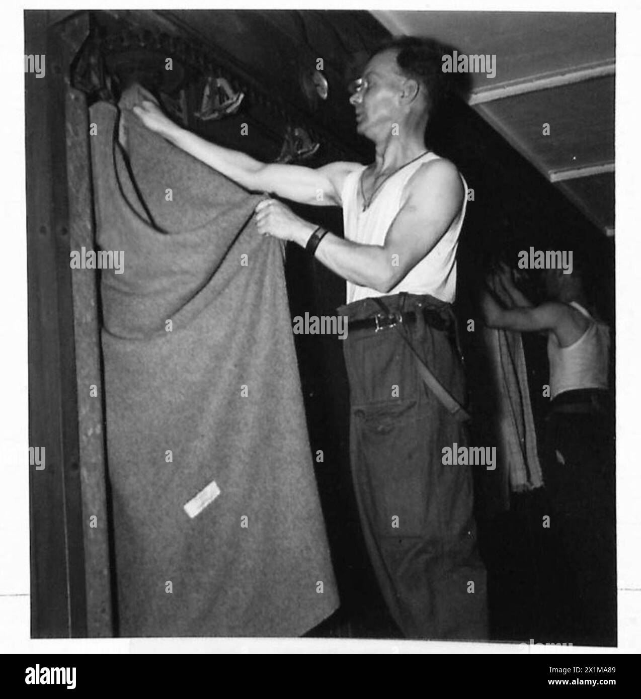 British troops in Holland use a drying machine to air and dry clothes ...