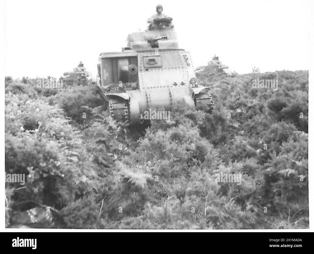 American tanks manoeuvre into positions on moors as part of combined ...