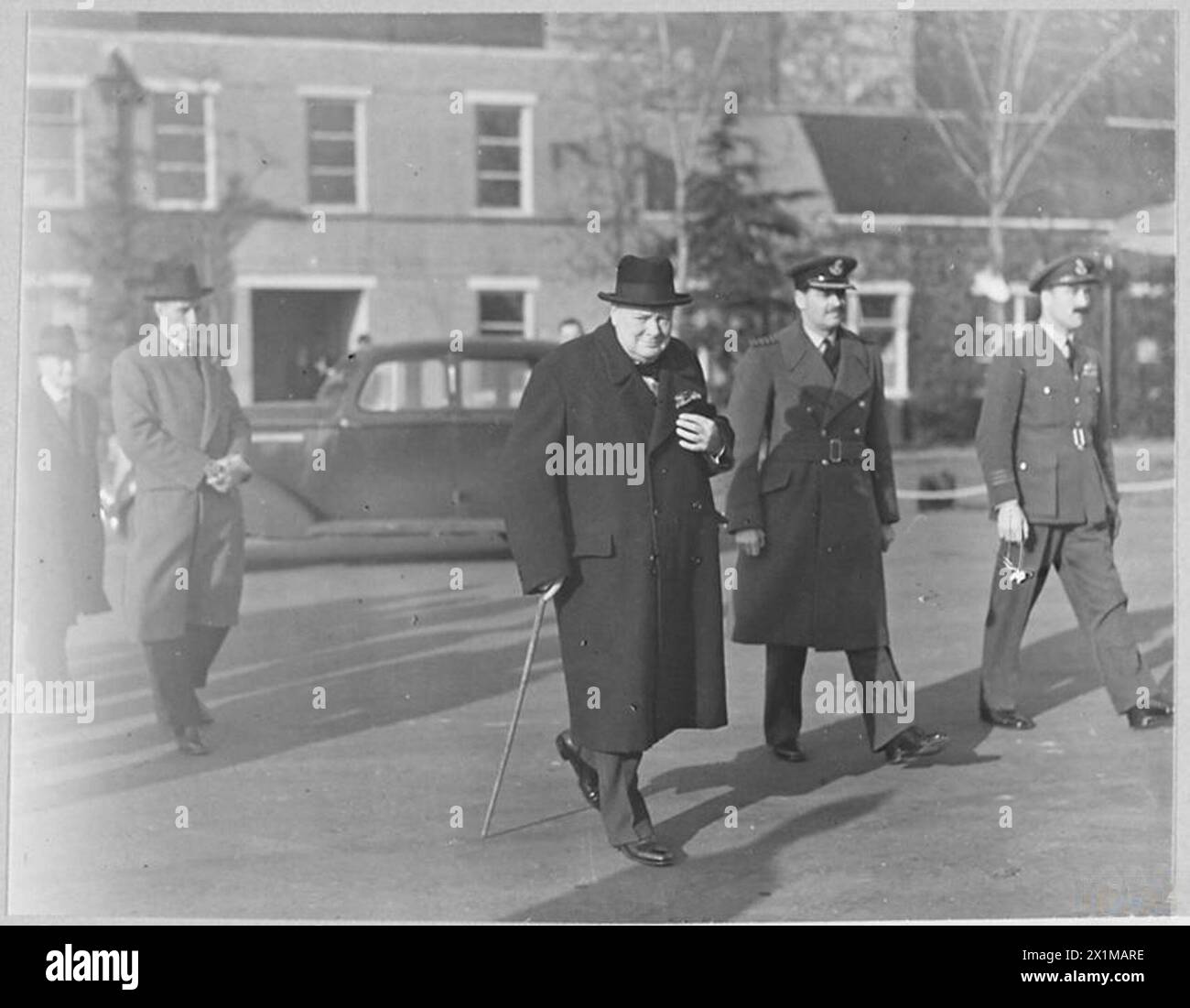 Winston Churchill boards a Transport Command Dakota at RAF Northolt on ...