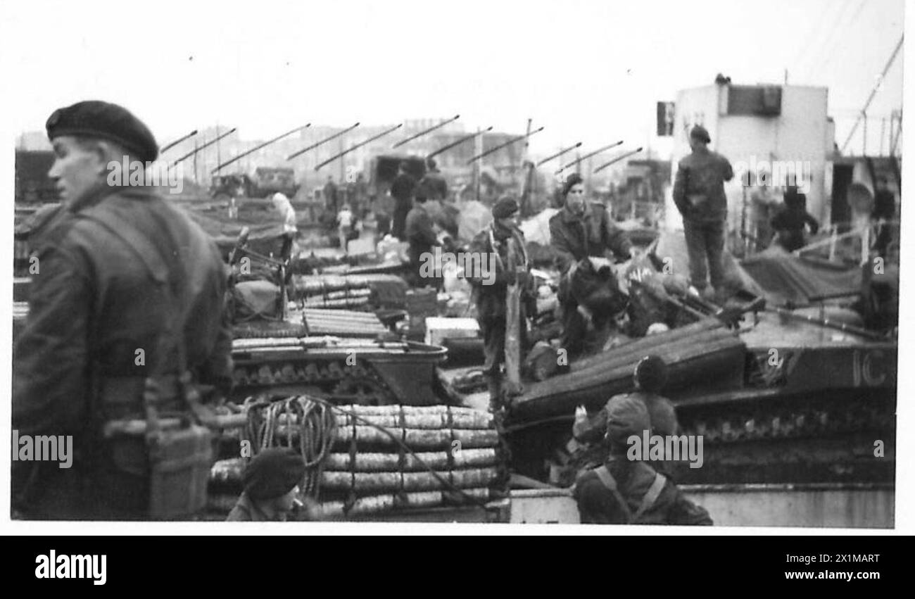 INVASION OF WALCHEREN ISLAND - Equipment and kit awaiting loading on to ...