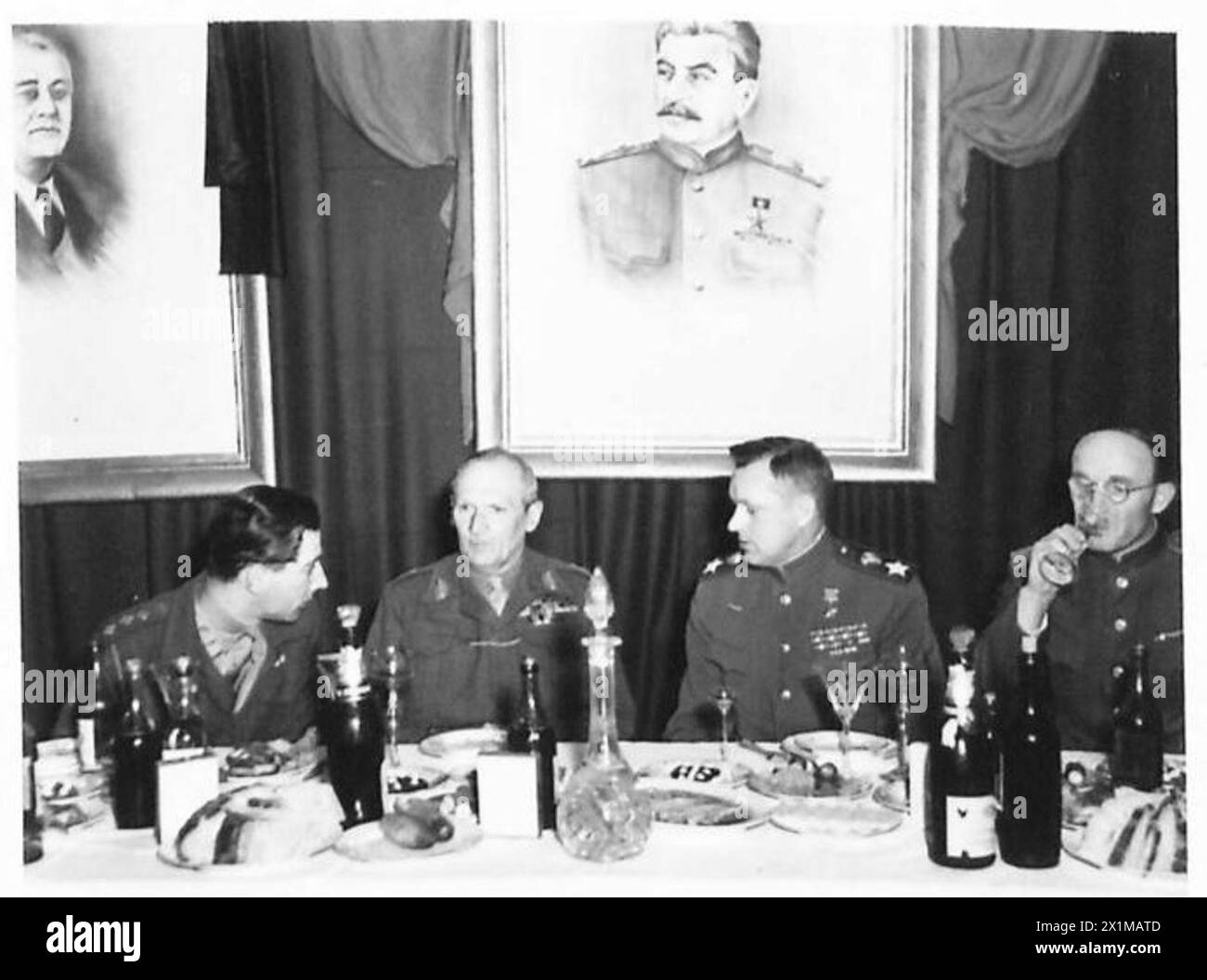 FIELD MARSHAL MONTGOMERY VISITS MARSHAL ROKOSSOVSKY AT HIS HEADQUARTERS ...