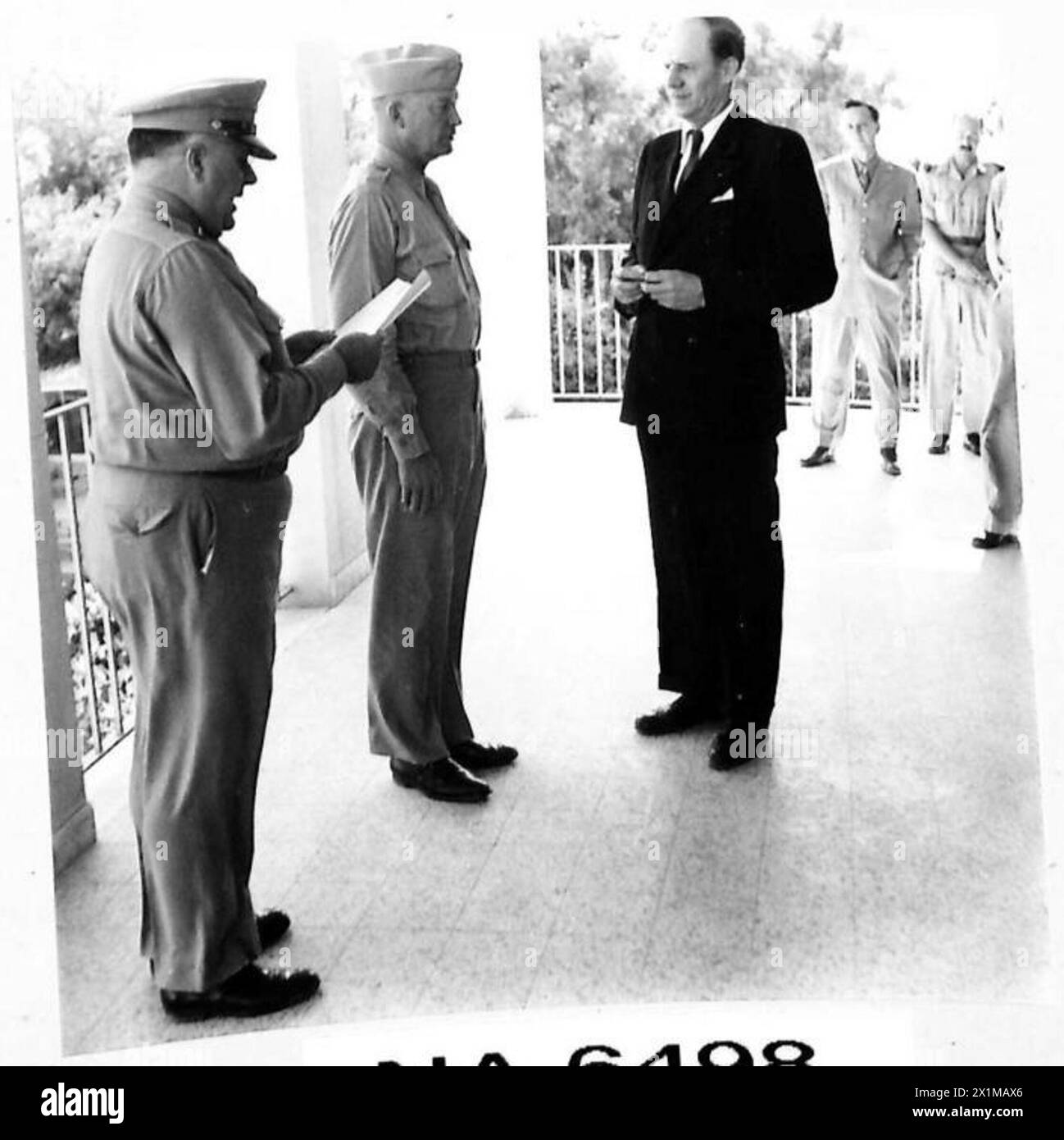 Distinguished service medal presented Black and White Stock Photos ...