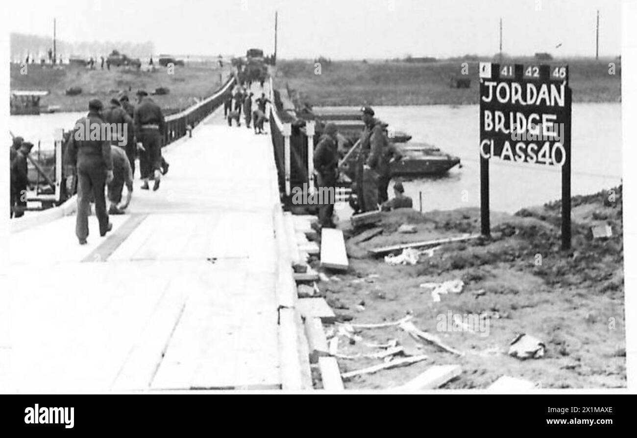 THE BUILDING OF JORDAN BRIDGE OVER THE WESER - With its name signposted ...