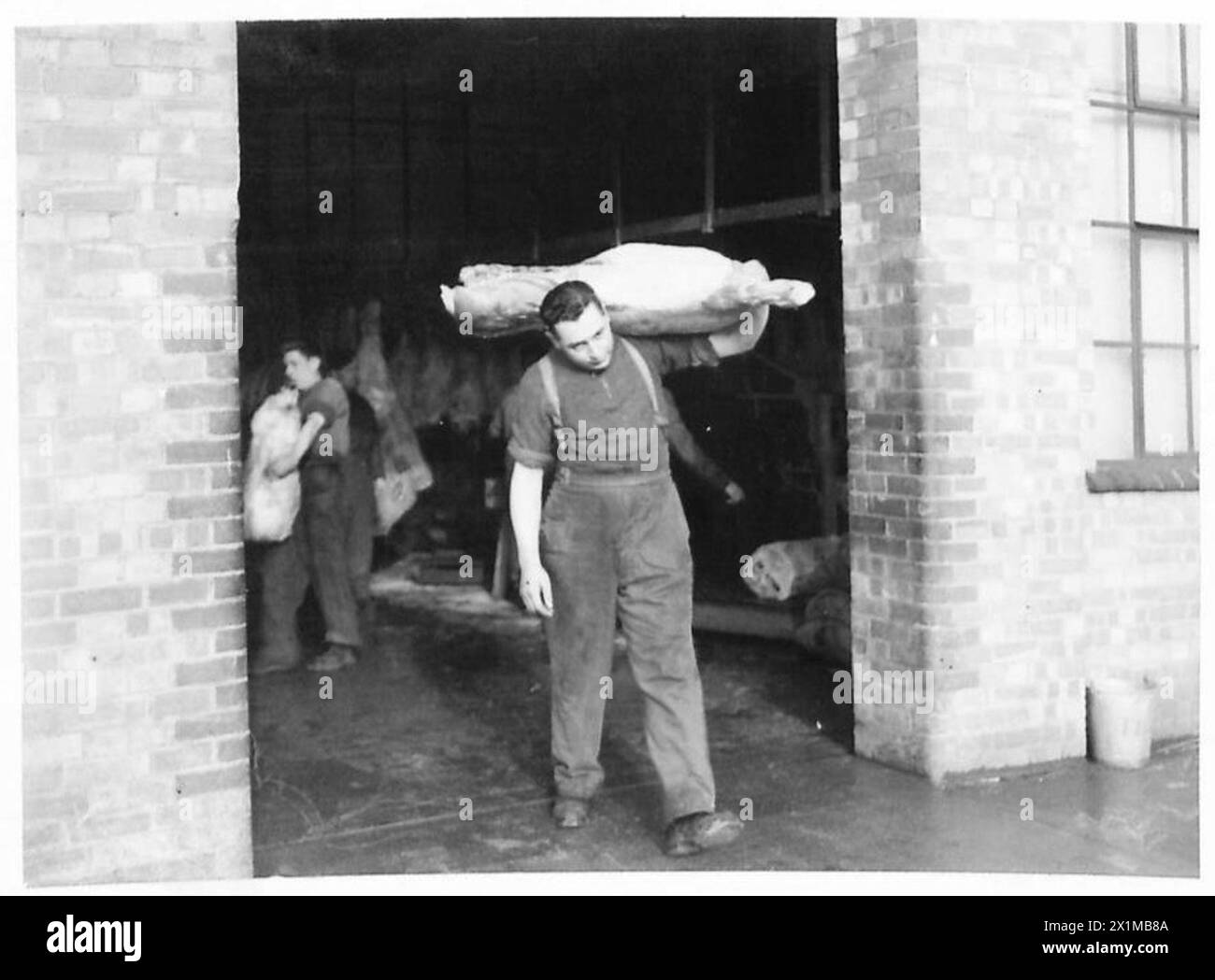 SUPPLIES - Man carrying meat. This weighs 145 lbs, British Army Stock ...