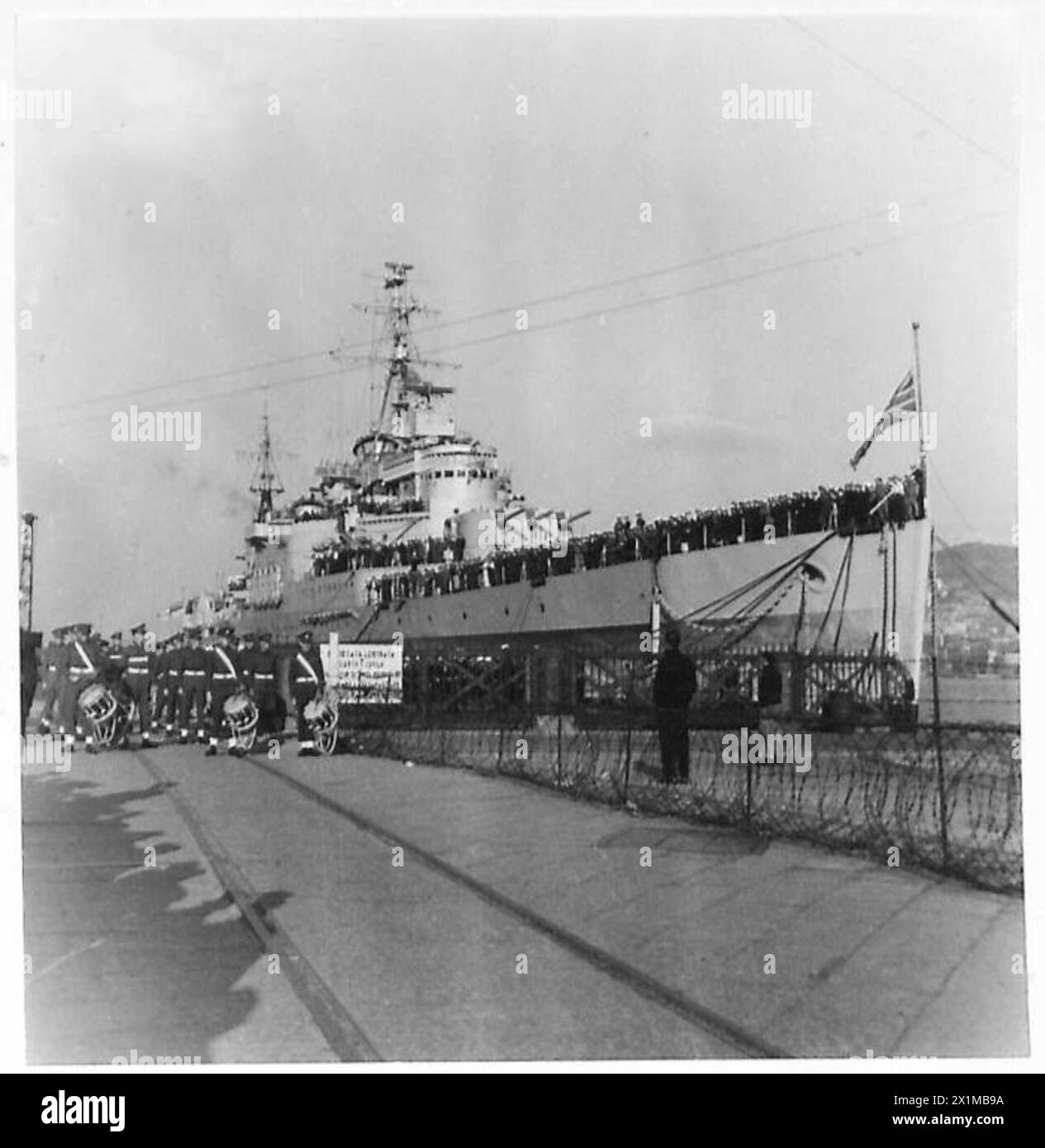 Naval personnel of H.M. Ships Liverpool and Mermaid participate in a ...