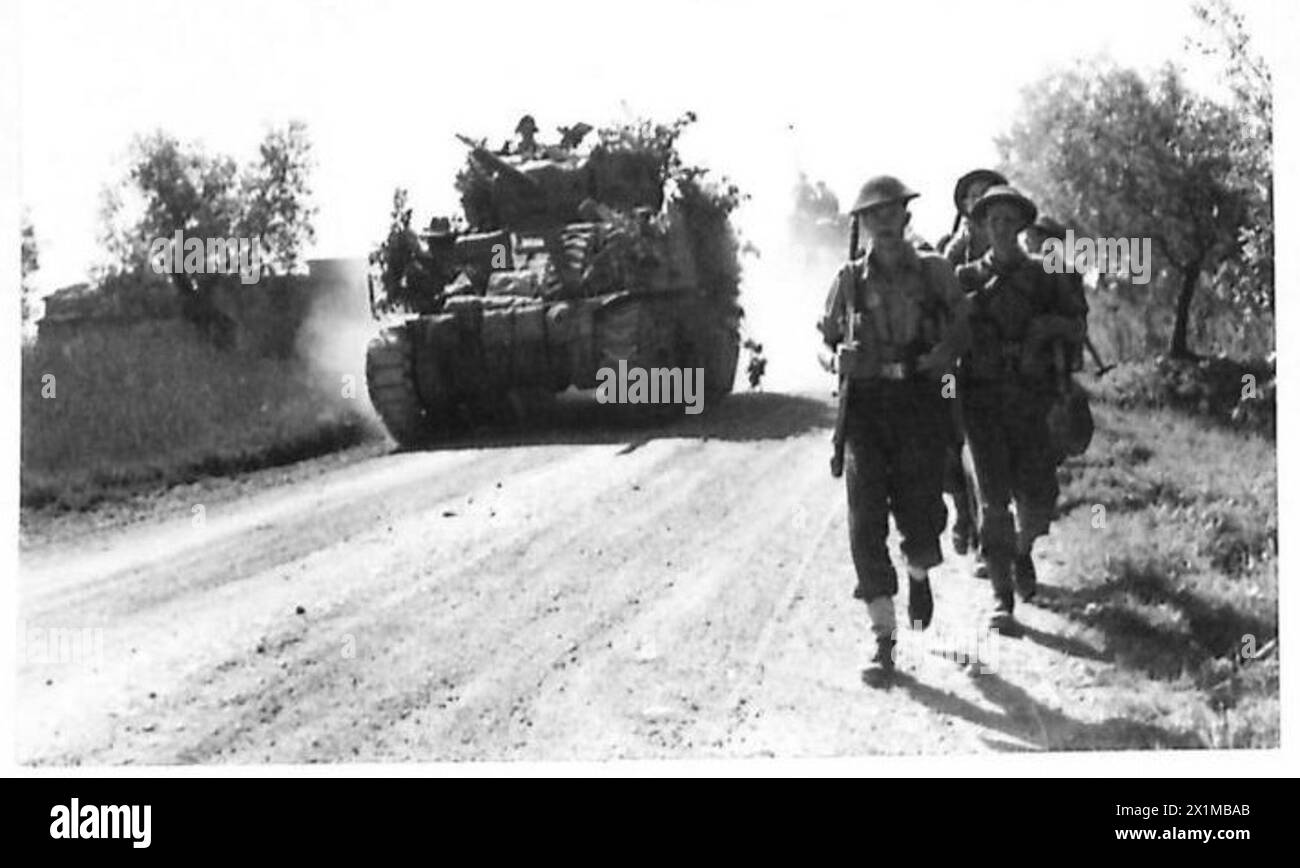Infantrymen of the 2nd Battalion Royal Fusiliers, supported by tanks ...