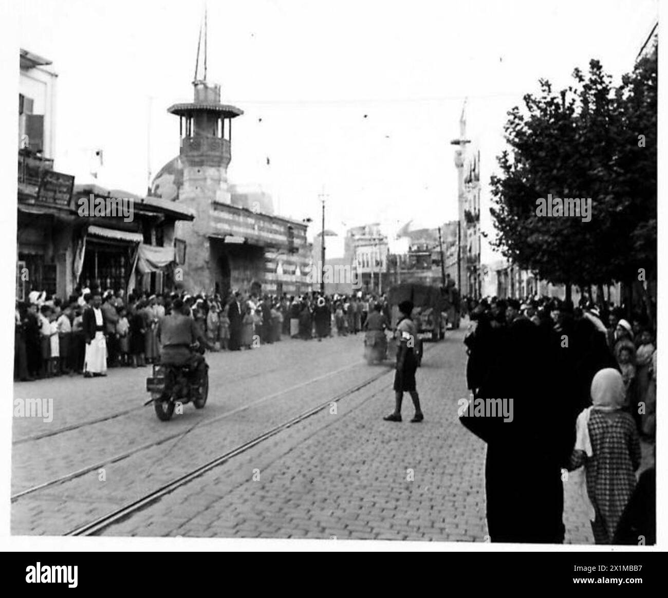 THE FALL OF DAMASCUS - A view of one of the streets of Damascus after ...