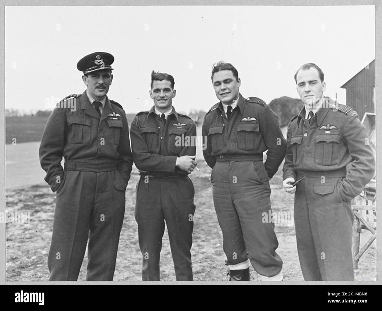 A group of RAF fighter pilots in 1943, including Group Captain H.A ...