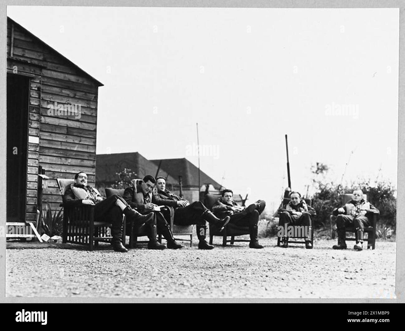 RAF Fighter Command pilots wait at dispersal for orders to take off ...
