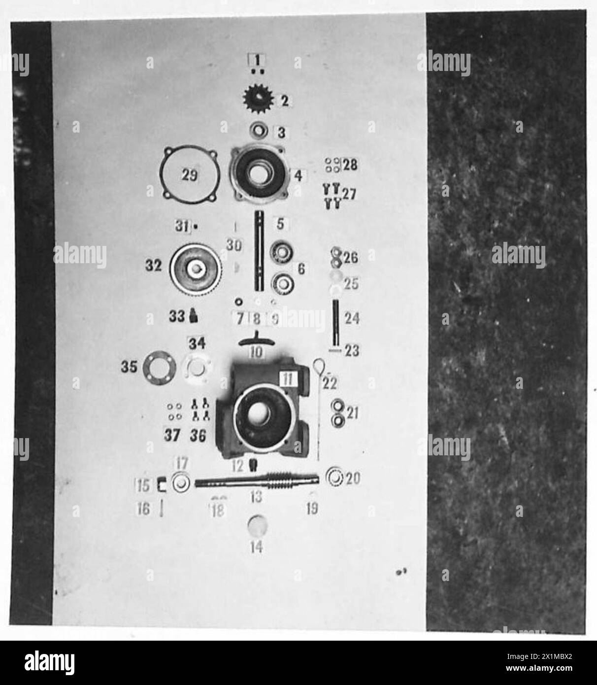 negative - Gear box assembly complete , British Army Stock Photo - Alamy