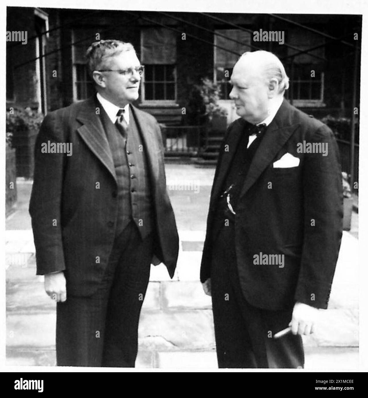 Winston Churchill, the Prime Minister, meets Dr. H.V. Evatt during a ...