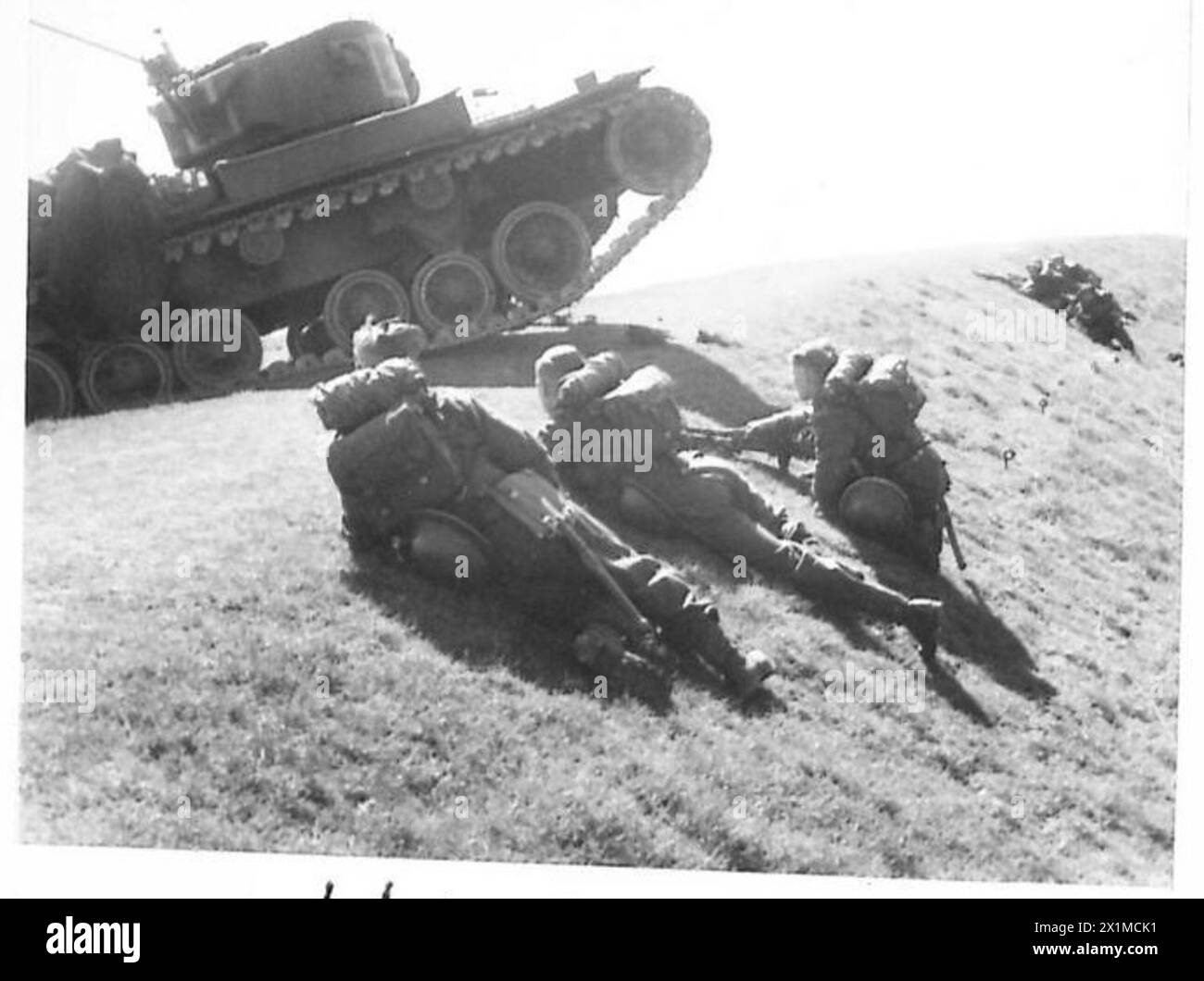 British Army troops capture simulated enemy infantry during a mock ...