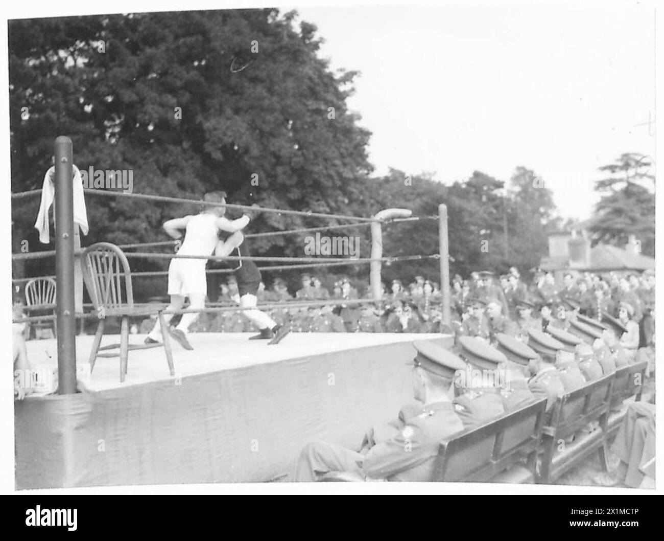 PHYSICAL TRAINING DISPLAY - A boxing display in progress, British Army ...