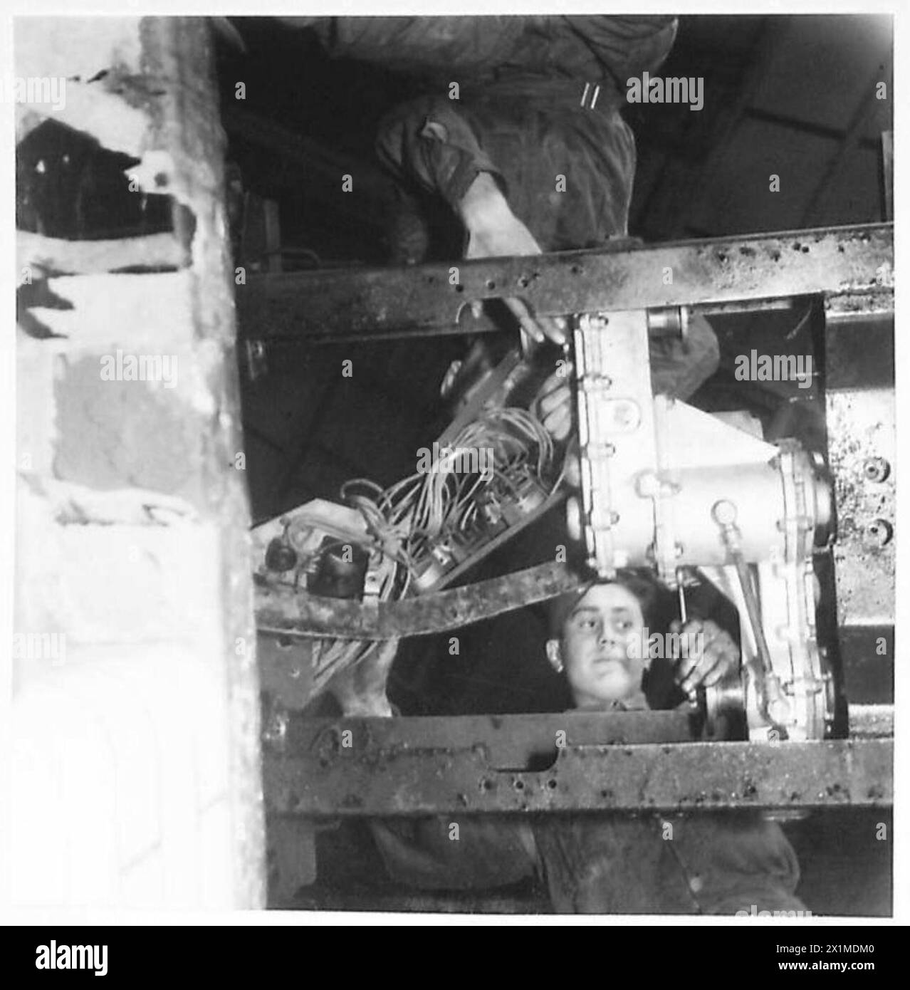 THE ROYAL ELECTRICAL AND MECHANICAL ENGINEERS AT WORK - An angle shot ...