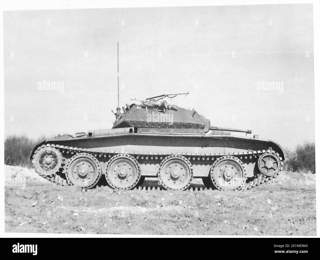 The British Army operates the Cruiser Tank Mk. V Covenanter as part of ...