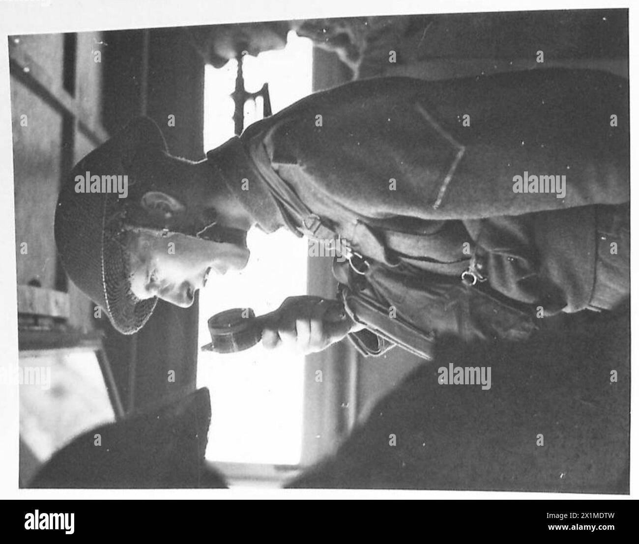 A COASTAL BATTERY - The guns all set, the order to 'fire' is given from ...