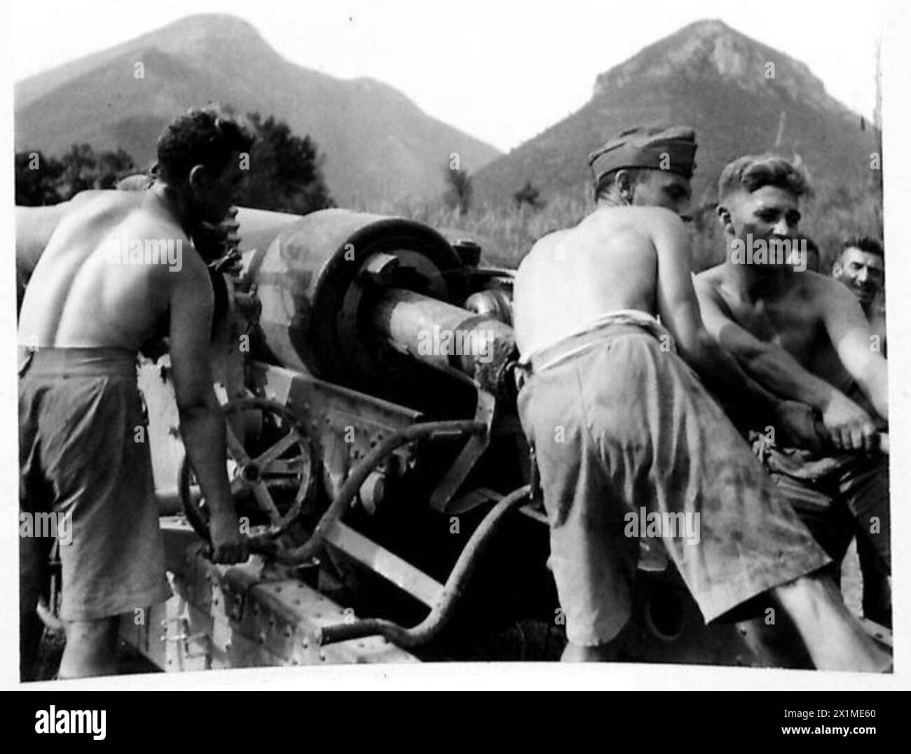 During the invasion of Italy, the Fifth Army fires a 7.2-inch gun ...