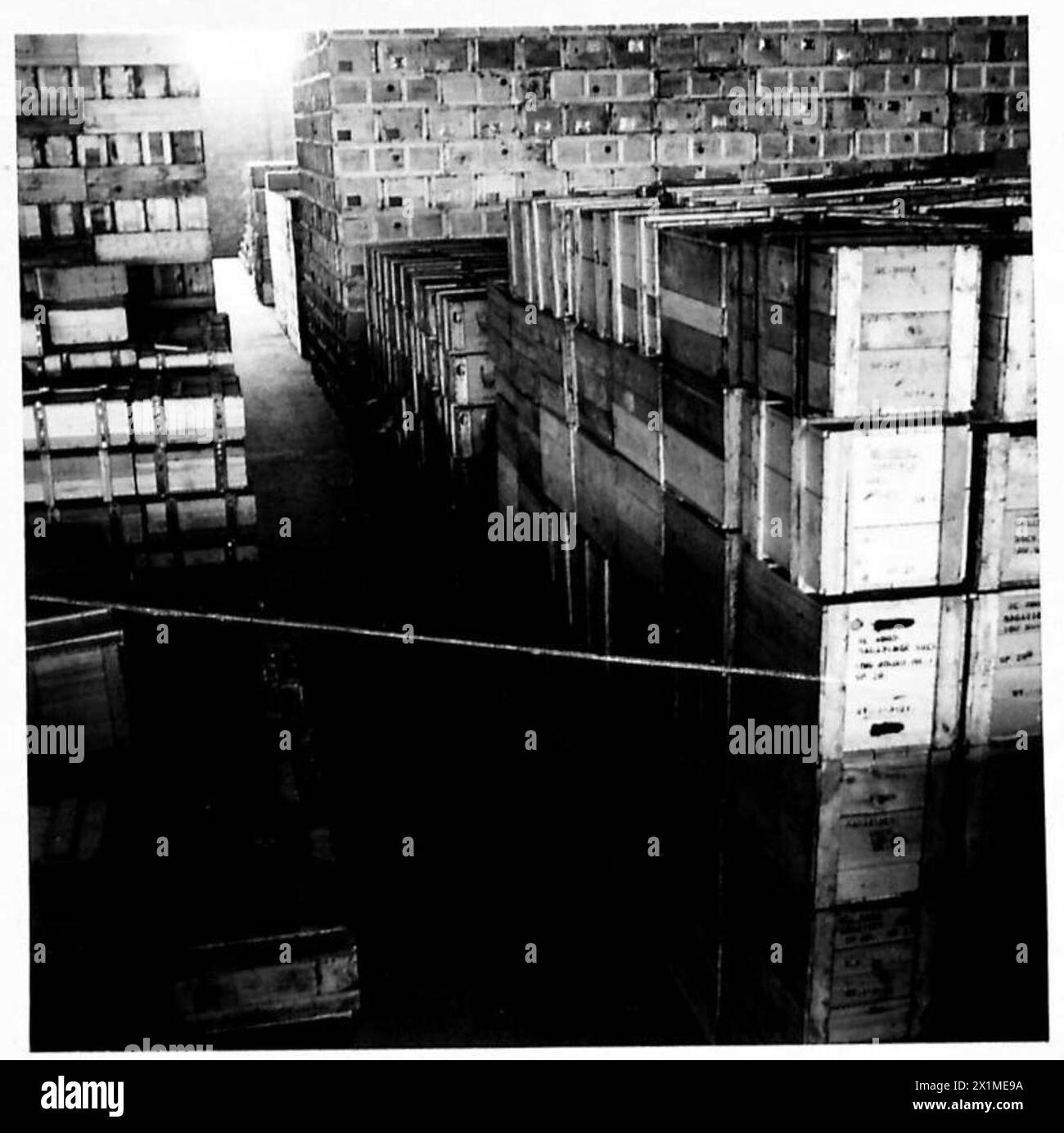 BRITISH EQUIPMENT FOR THE SECOND FRONT - Stacks of packing cases filled ...