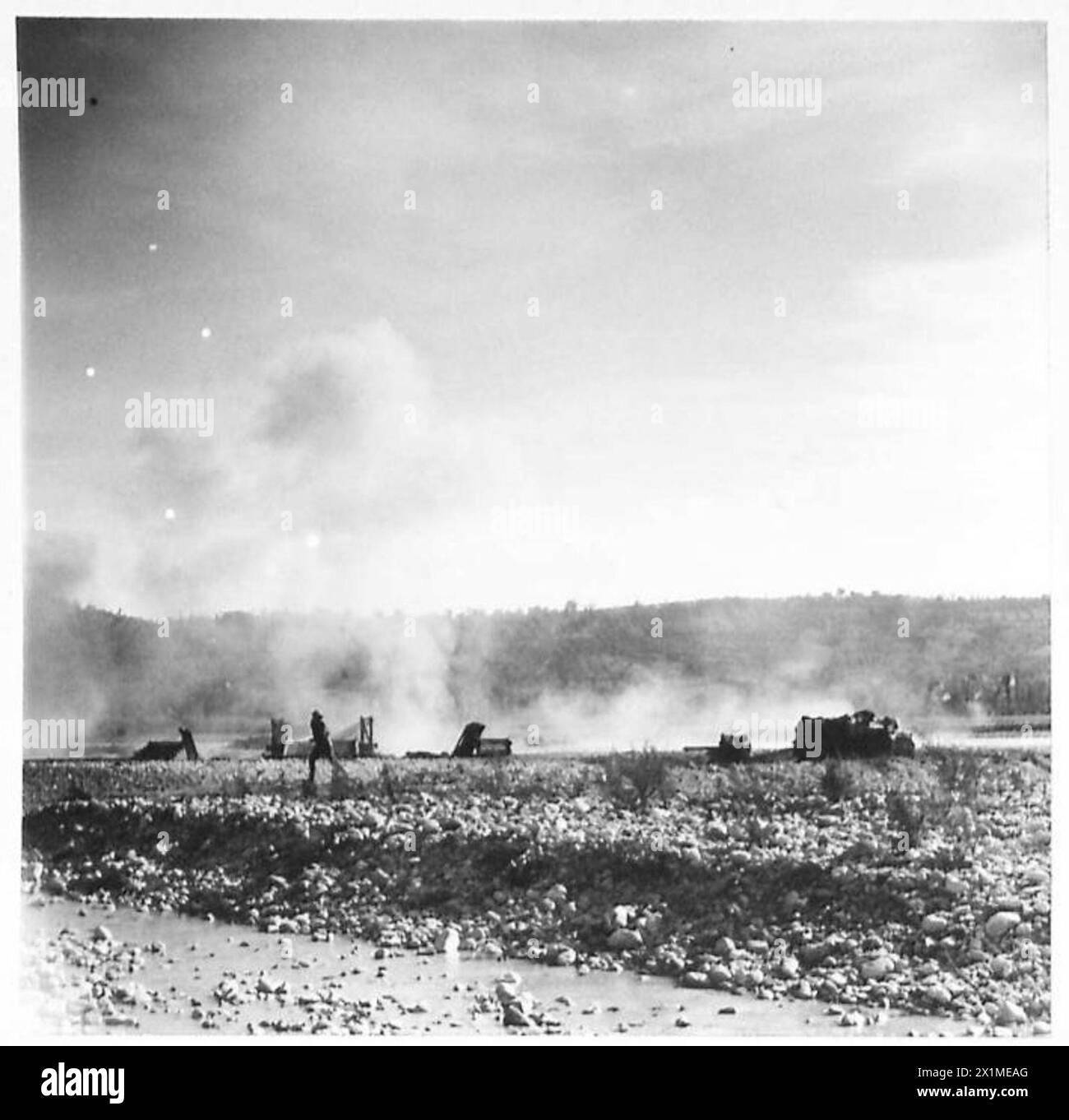 During the Battle of the Sangro River in Italy, mortar bombs burst ...