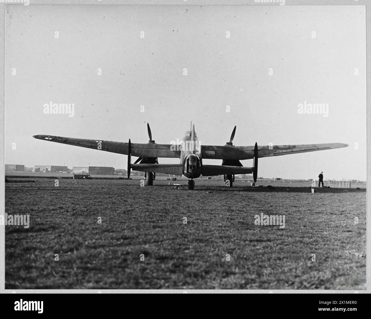 An Avro Manchester Mark I bomber of No.207 Squadron R.A.F. is powered ...