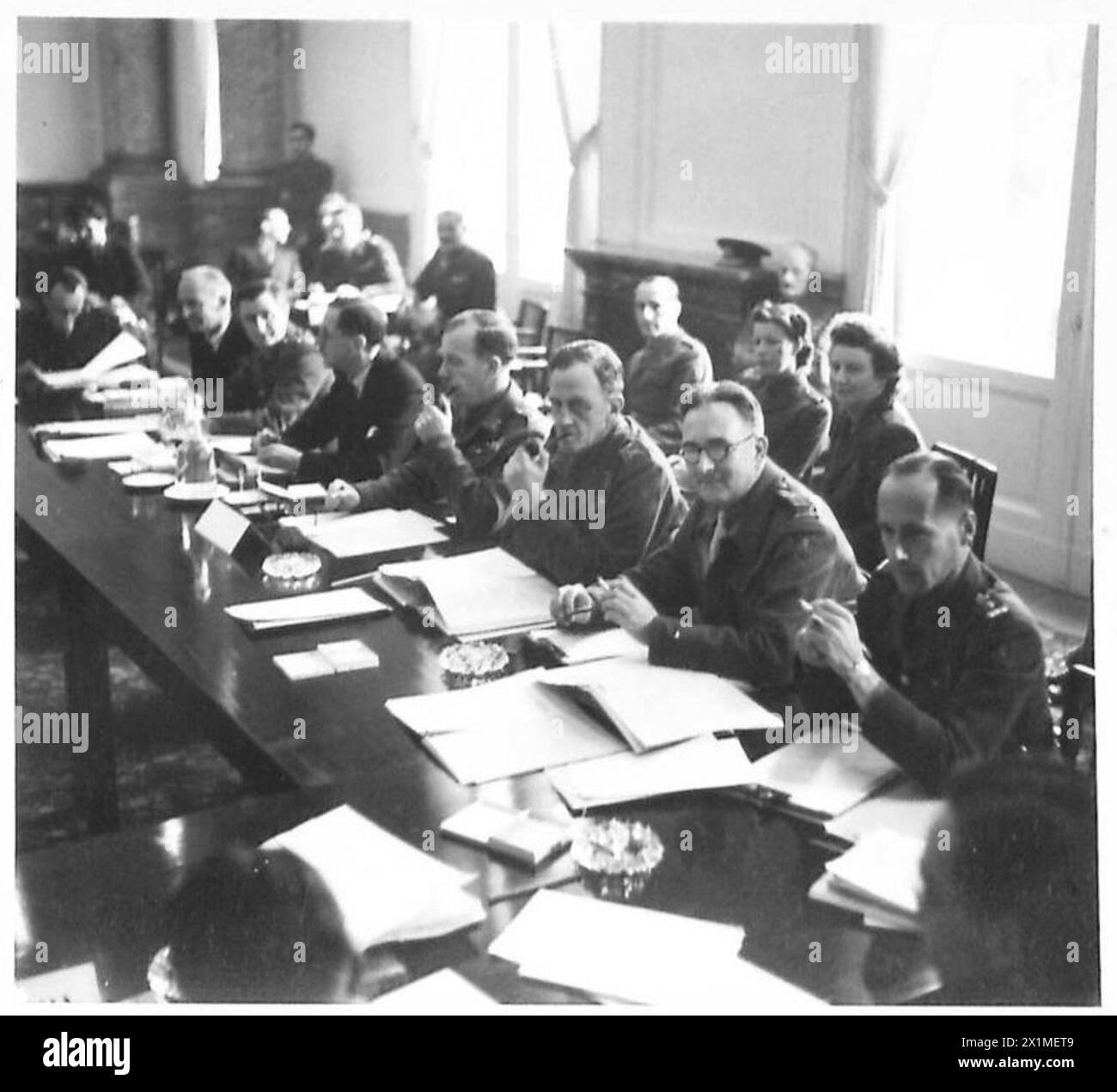 ALLIED CONTROL AUTHORITY - The British members - left to right - facing ...
