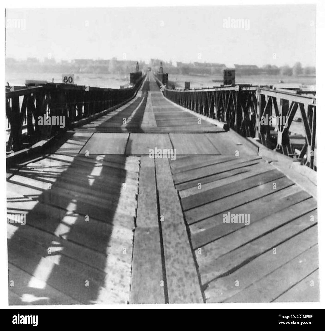 BAILEY BRIDGE OVER THE RHINE AT DUSSELDORF - This view taken in the ...